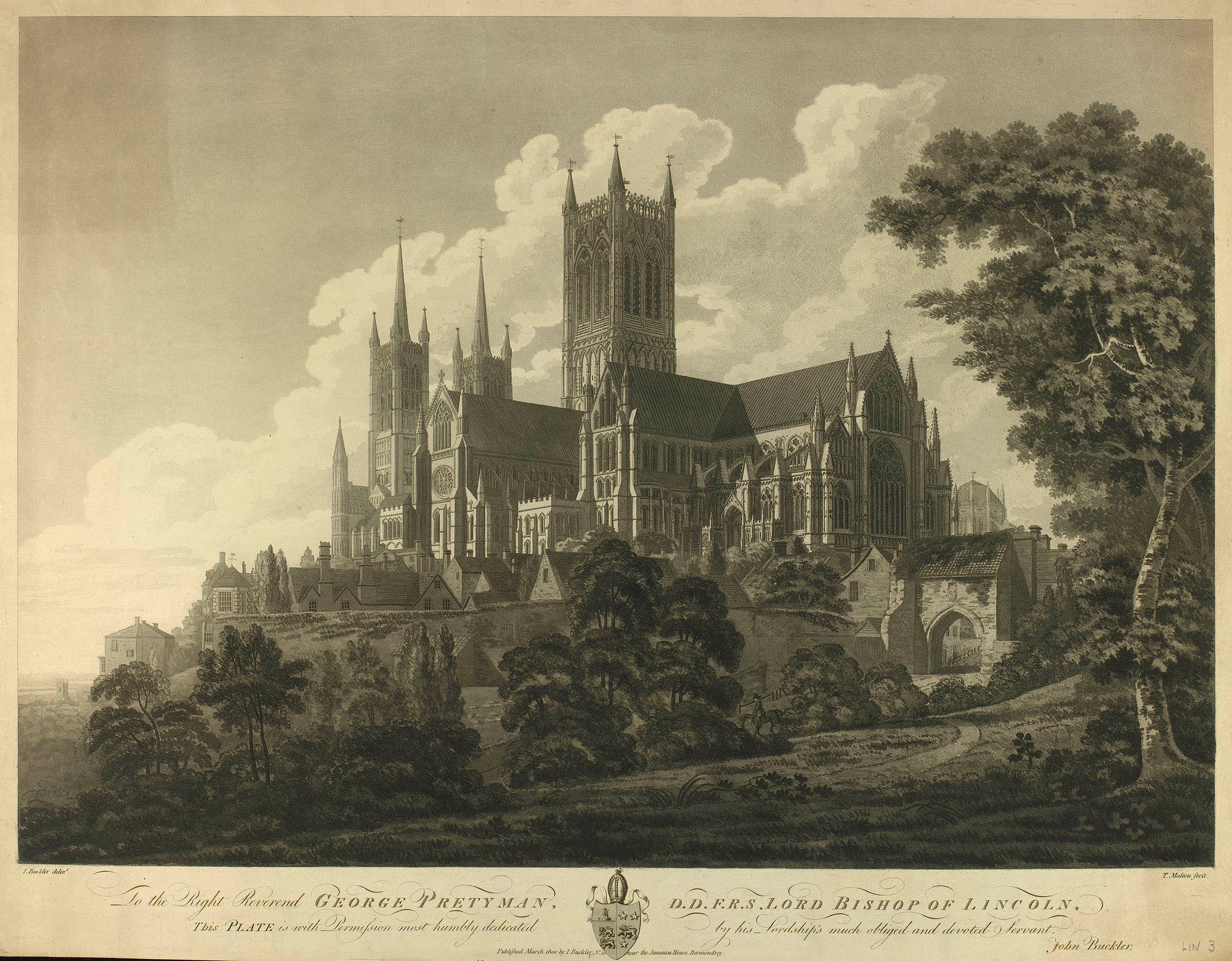 After John Buckler (1770-1851) - Lincoln Cathedral.