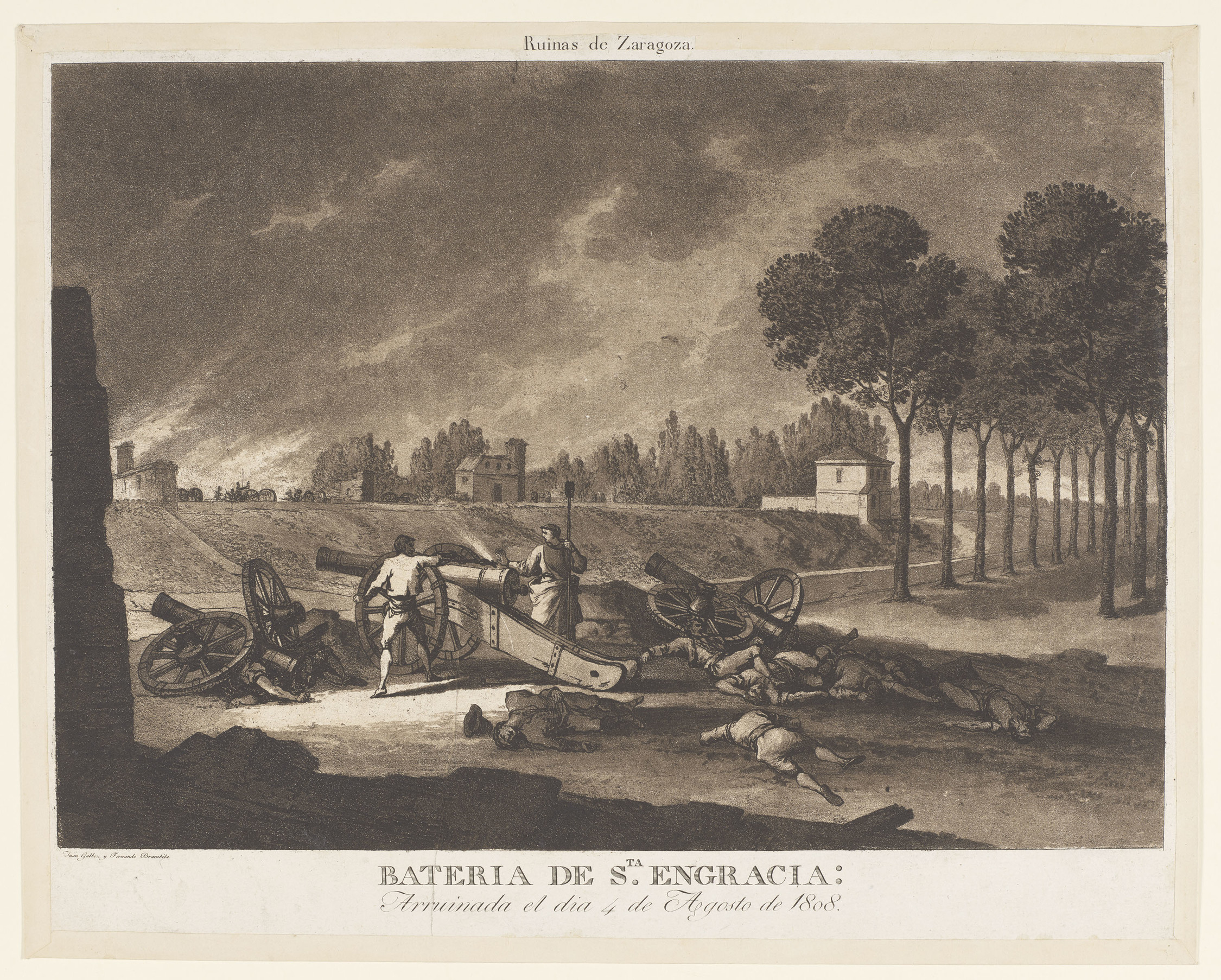 Fernando Brambila (1789-1809) - Ruinas de Zaragoza.