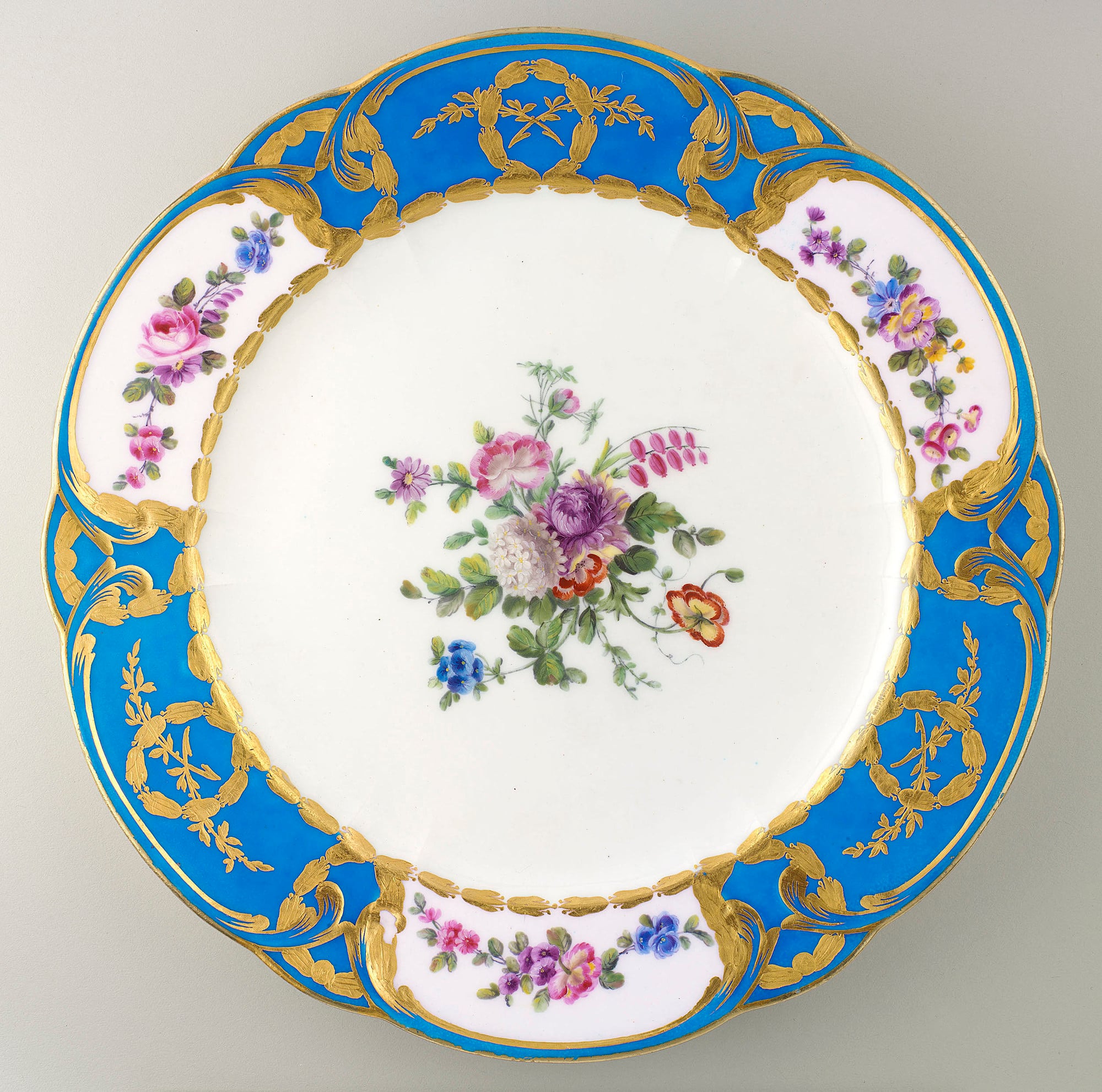 Sèvres porcelain factory - Assiette à palmes (Set of dessert plates)