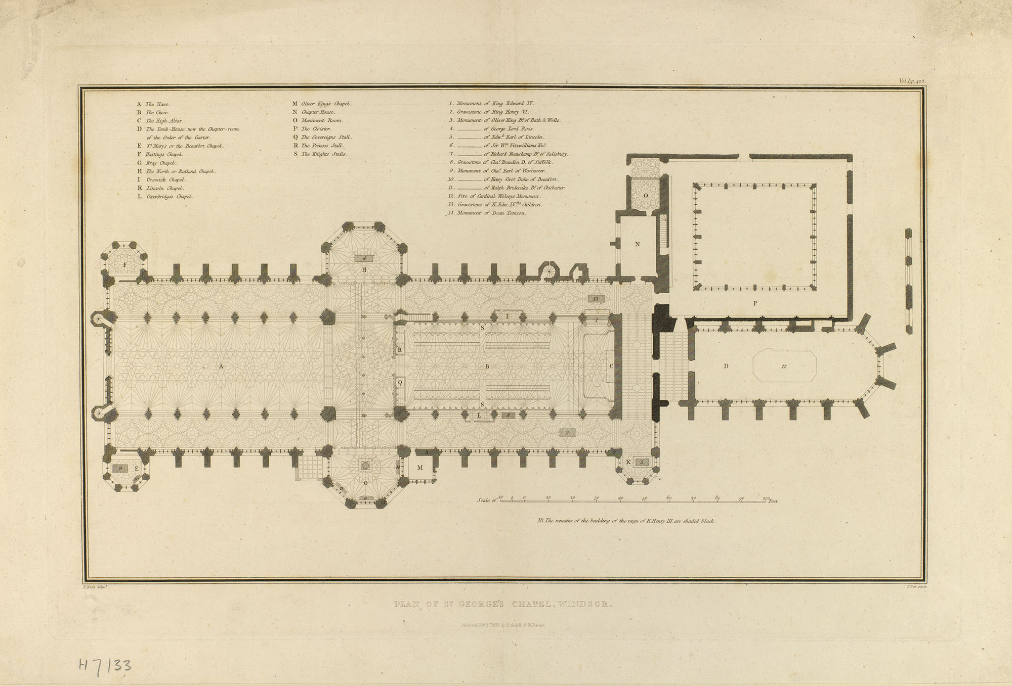 After Nash, Frederick (1782-1856) - Plan of St George's Chapel, Windsor