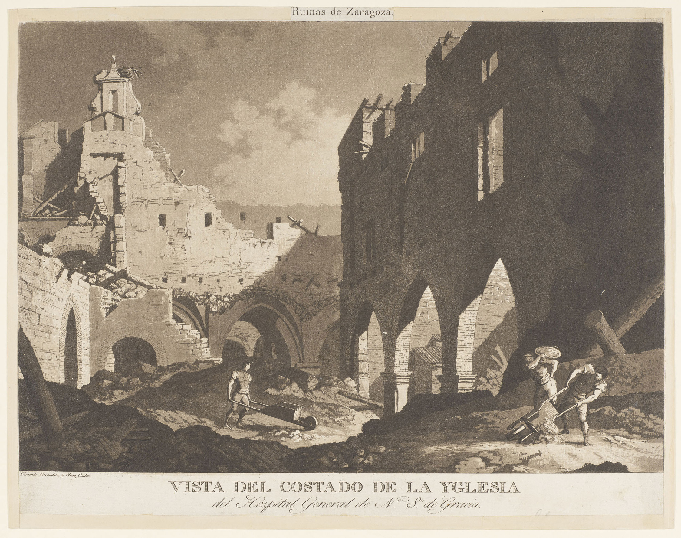 Fernando Brambila (1789-1809) - Ruinas de Zaragoza.