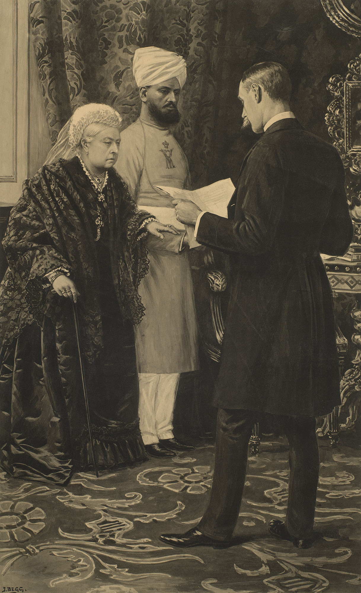 After Samuel Begg (1854-c. 1919) - Queen Victoria and an Indian ...