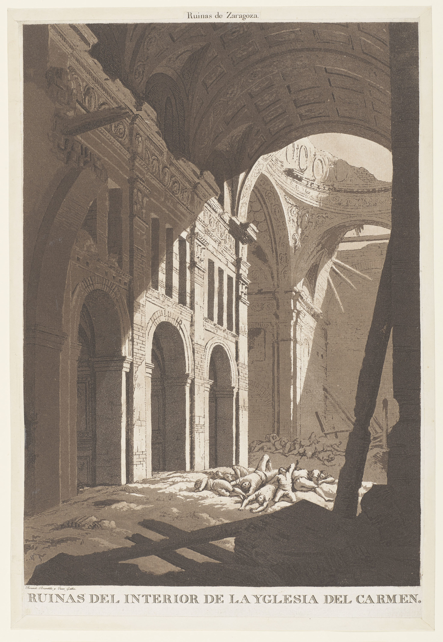 Fernando Brambila (1789-1809) - Ruinas de Zaragoza.
