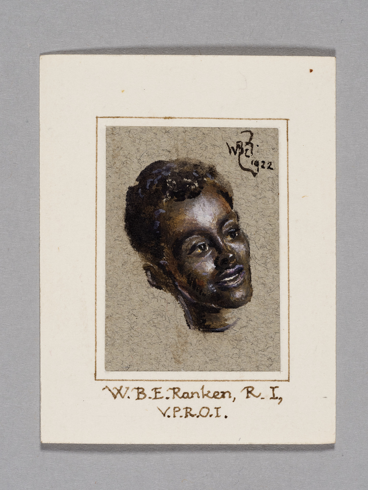 William Bruce Ellis Ranken (1881-1941) - Head of a young Black man