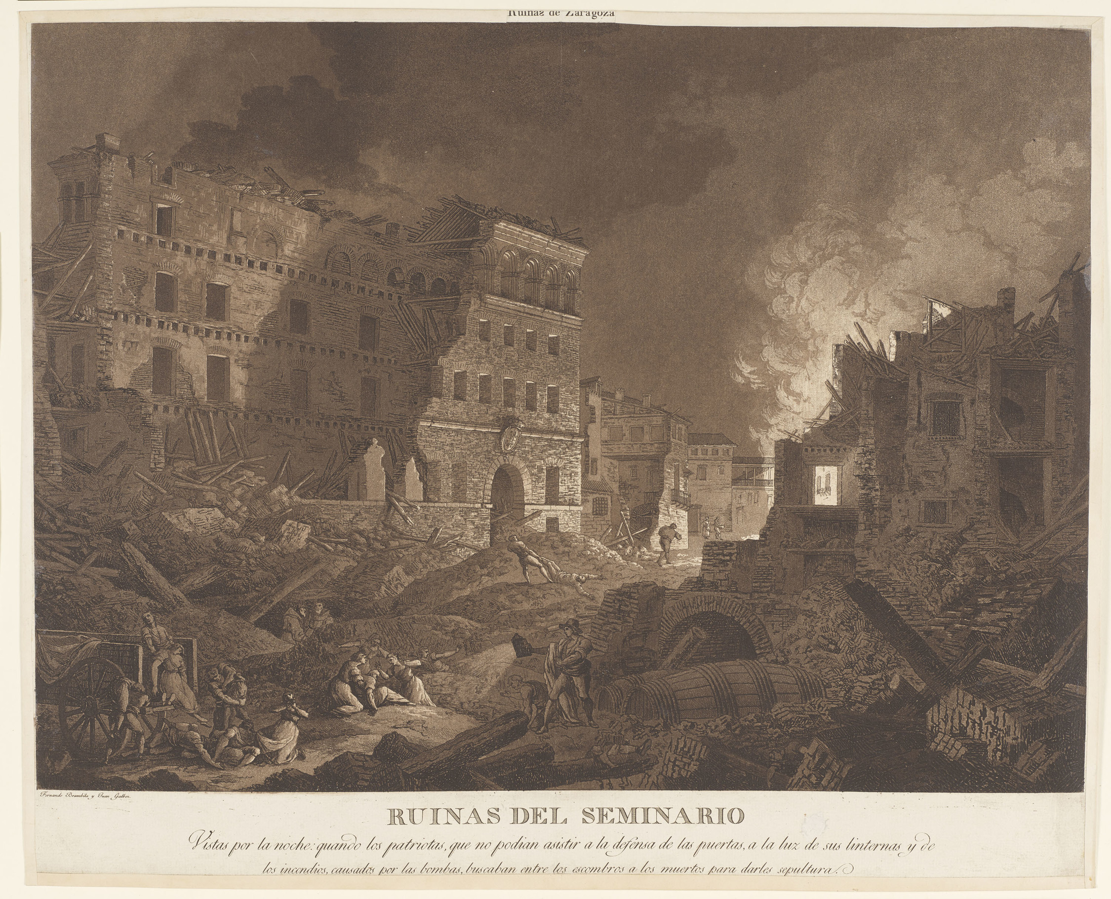 Fernando Brambila (1789-1809) - Ruinas de Zaragoza.