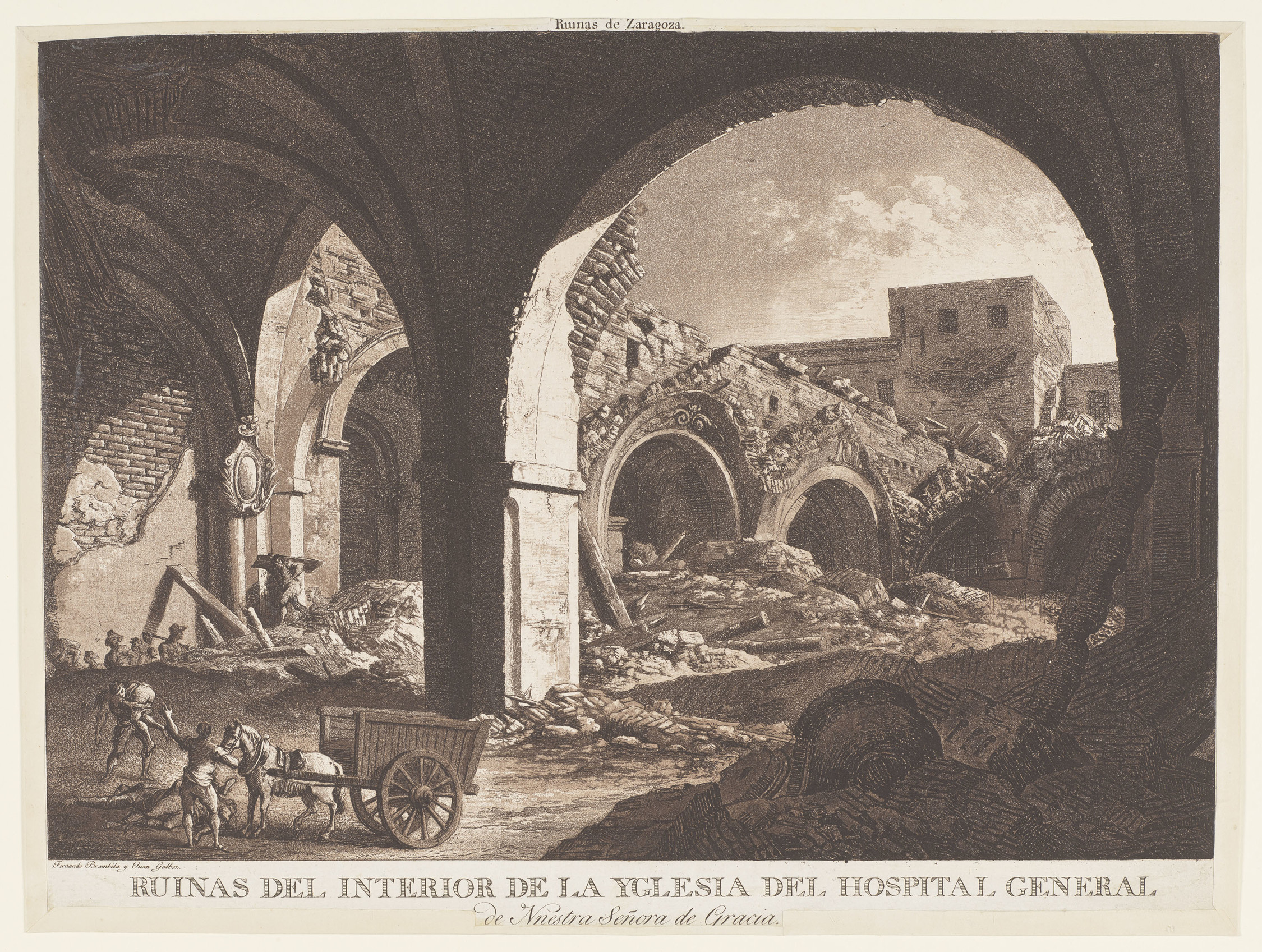 Fernando Brambila (1789-1809) - Ruinas de Zaragoza.