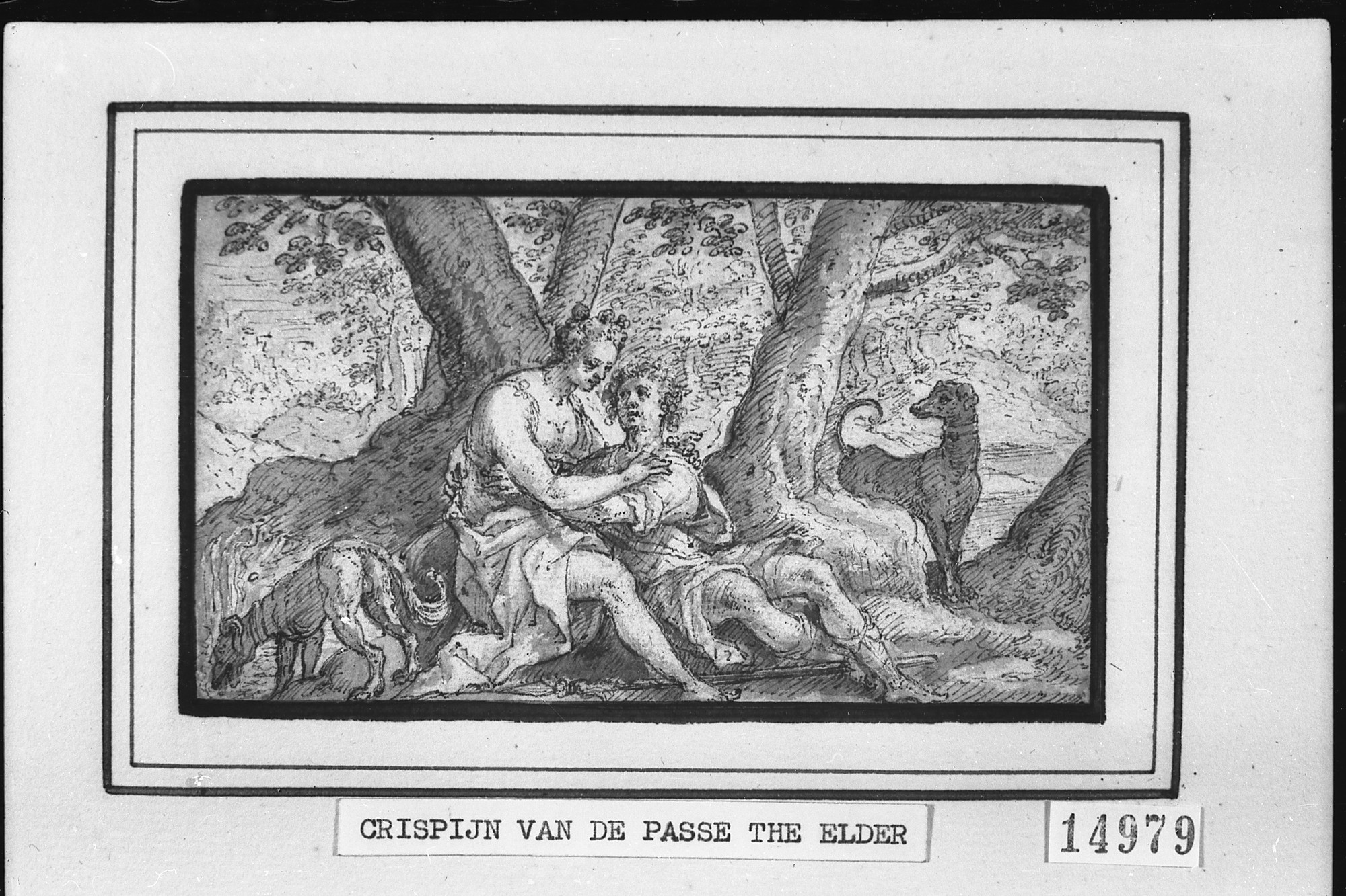 Crispijn de Passe the Elder (1564-1637) - Venus and Adonis
