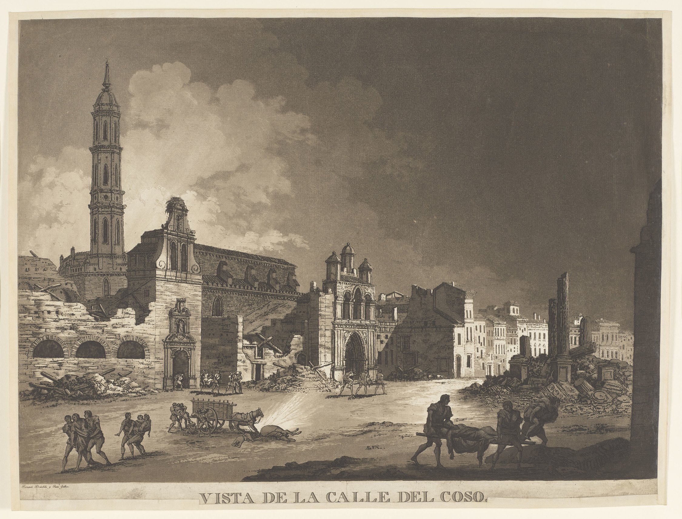 Fernando Brambila (1789-1809) - Ruinas de Zaragoza.