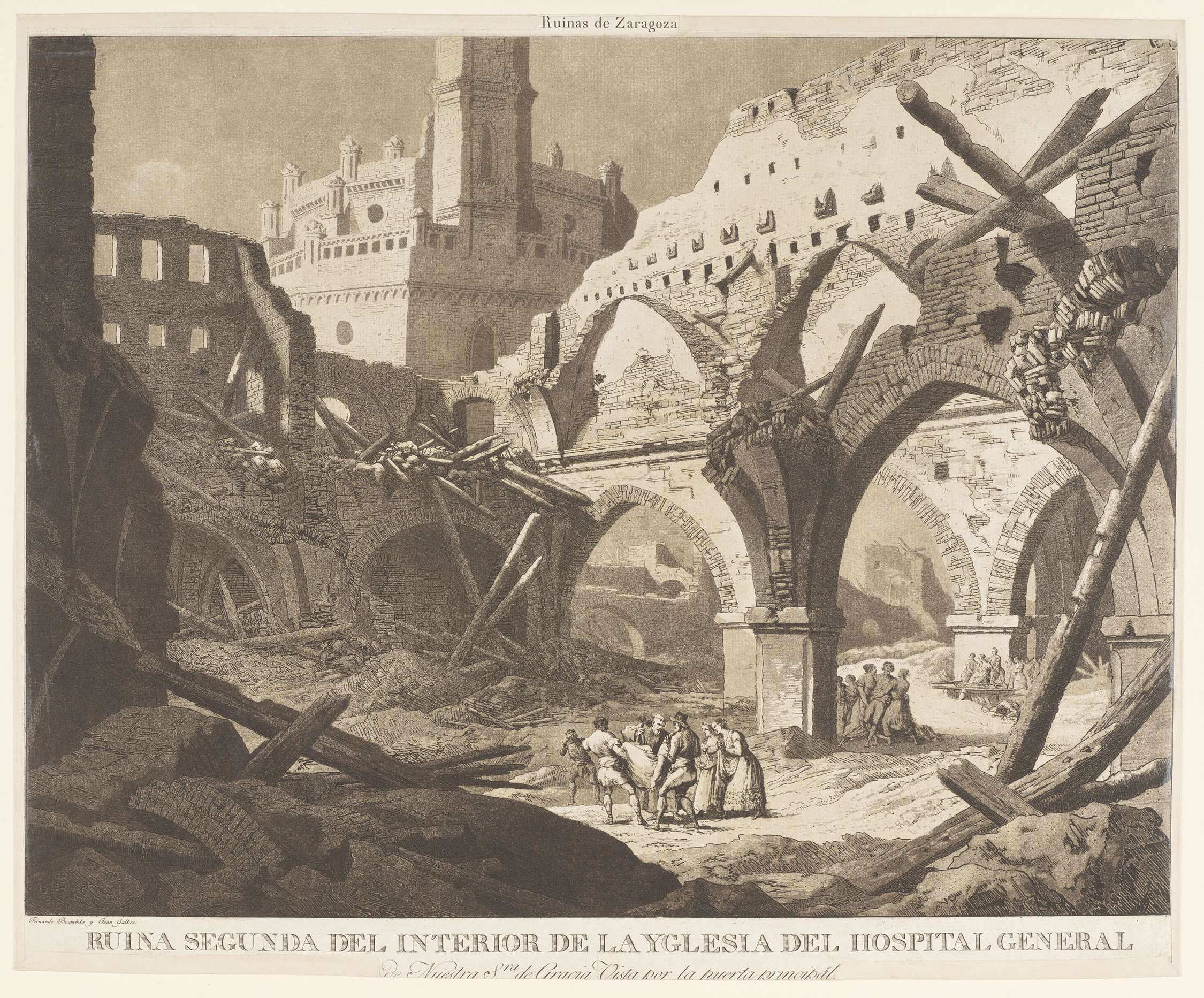 Fernando Brambila (1789-1809) - Ruinas de Zaragoza.