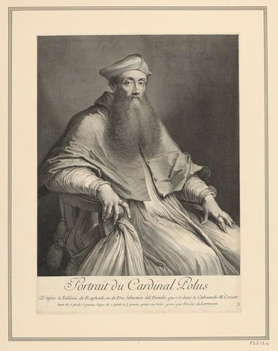 Nicholas de Larmessin III (1684-1755) - Portrait of Cardinal Reginald Pole