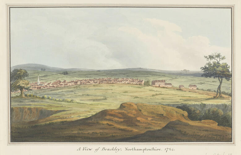 British School, 19th century - A View of Brackley, Northamptonshire, 1724.